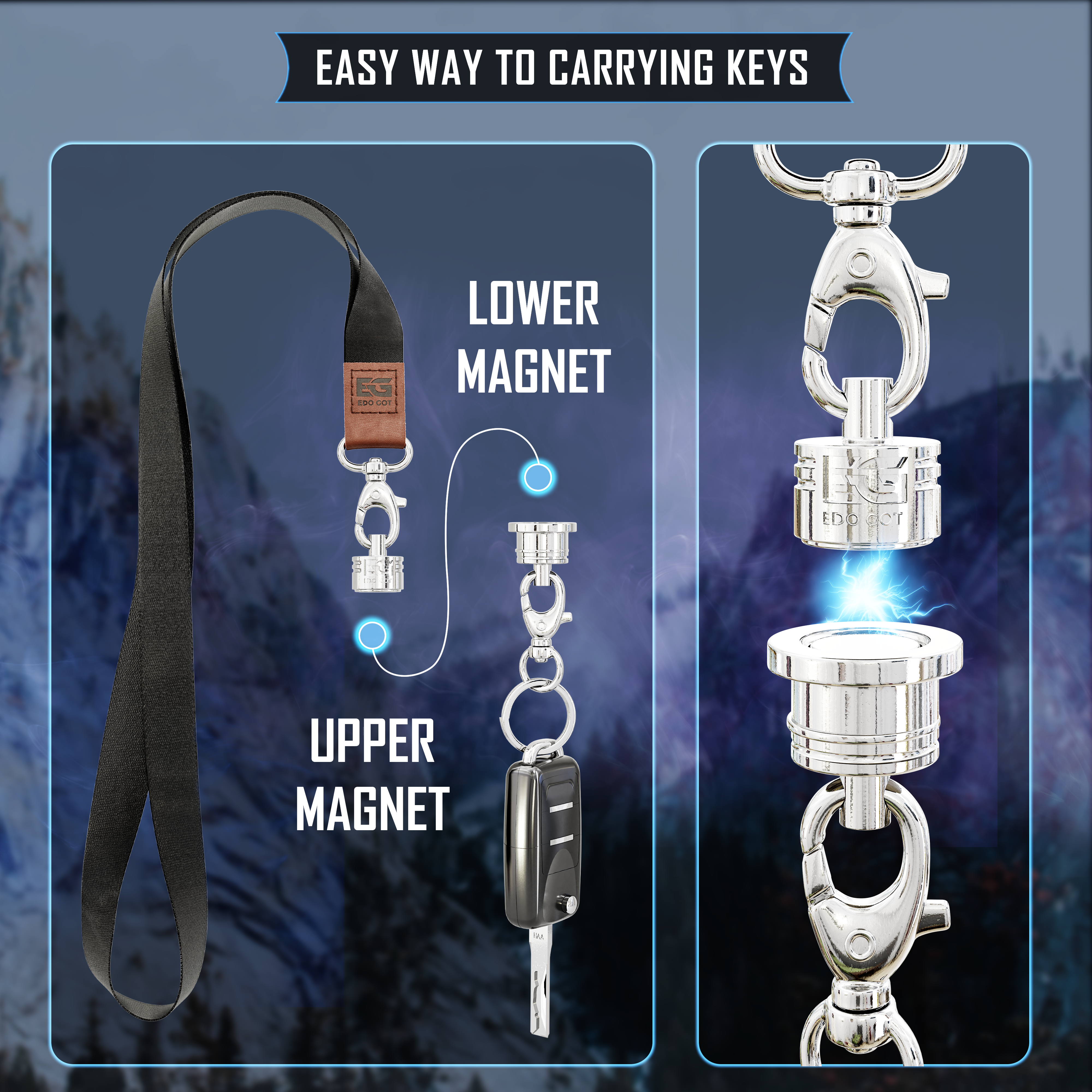 Edo Got Store - Magnetic quick release key chain and card holder