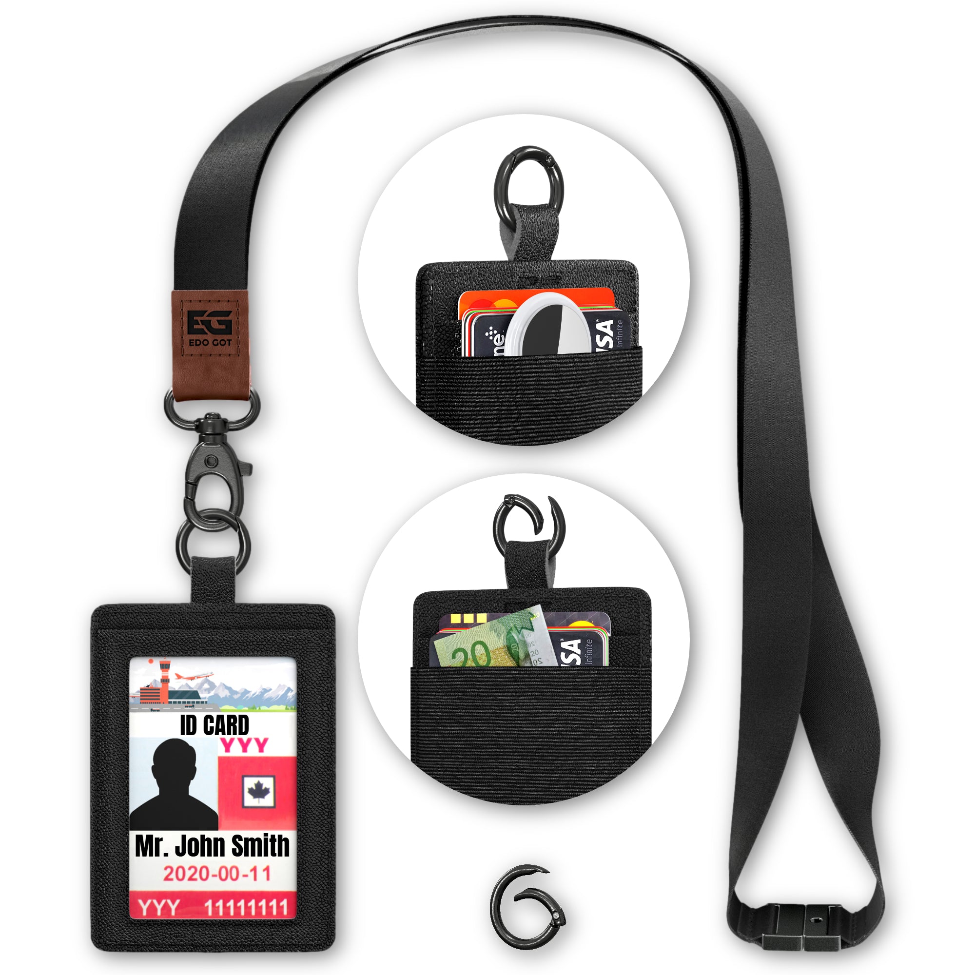 Genuine Leather ID Badge Holder and Lanyard – Edo Got Store